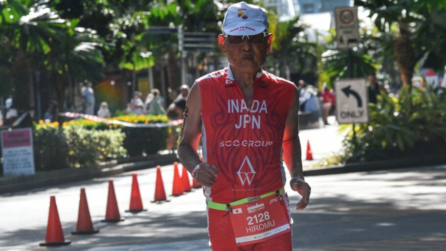 92-year-old IRONMAN triathlete completes 70.3-mile course in iconic ...